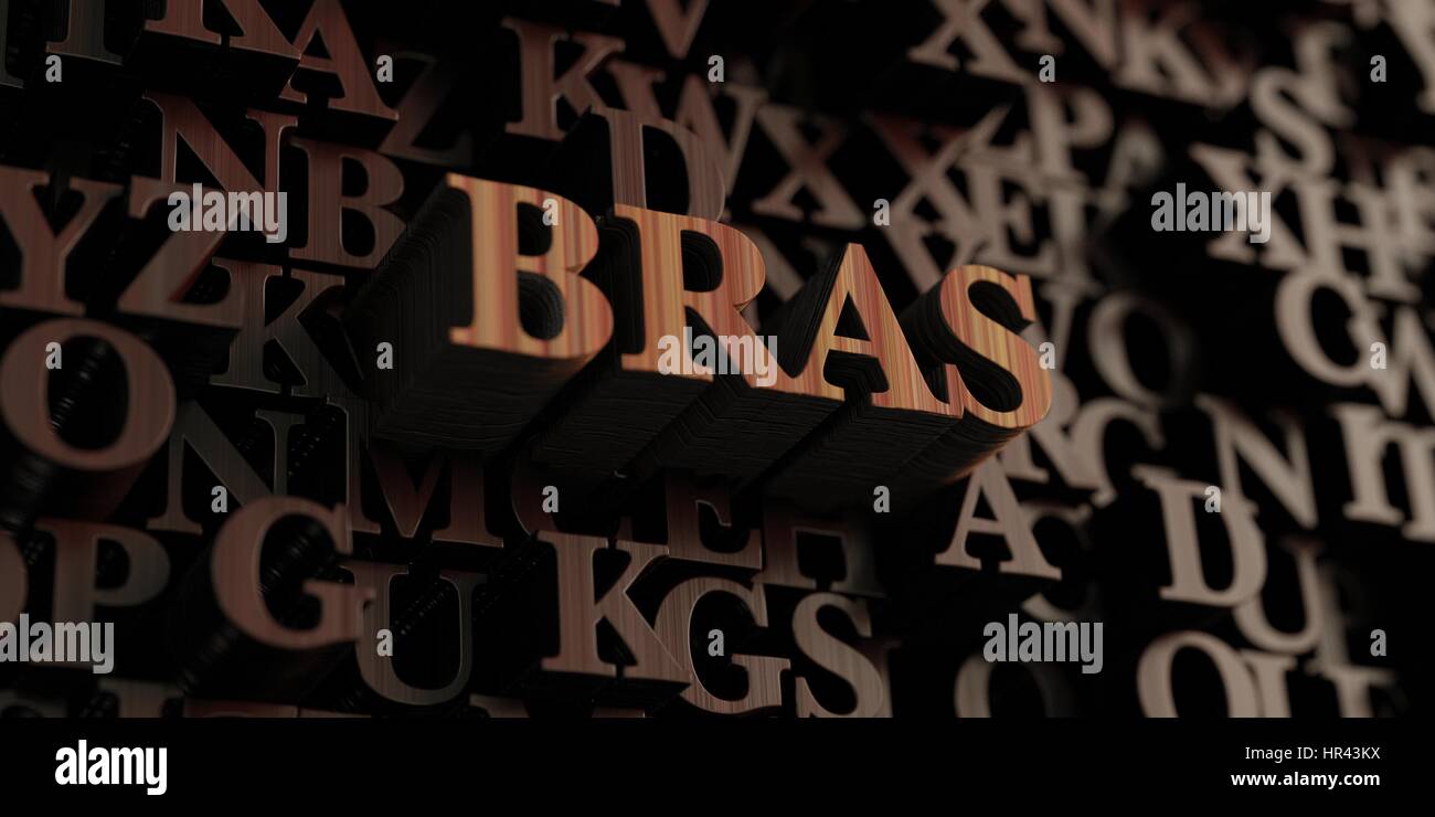 Bras - Wooden 3D rendered letters/message. Can be used for an online ...