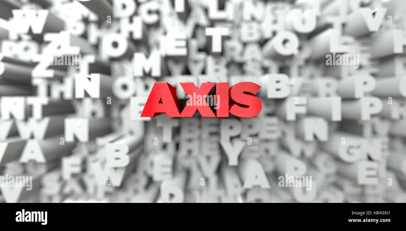 AXIS - Red text on typography background - 3D rendered royalty free ...