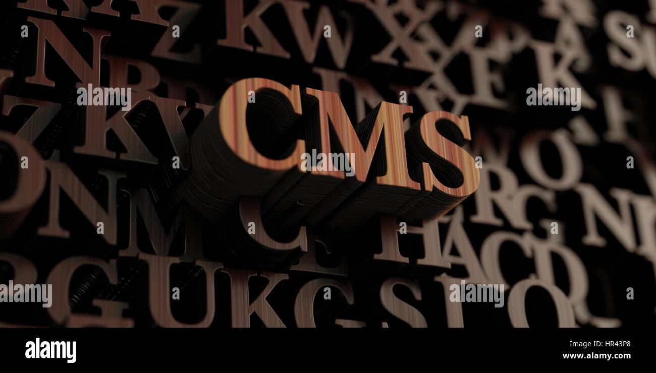 Cms - Wooden 3D rendered letters/message. Can be used for an online ...