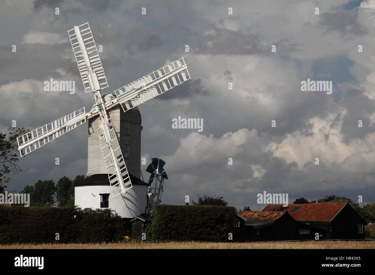Saxstead Post Mill Stock Photo - Alamy