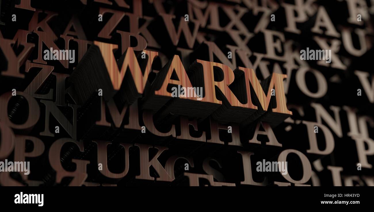 Warm - Wooden 3D rendered letters/message. Can be used for an online ...