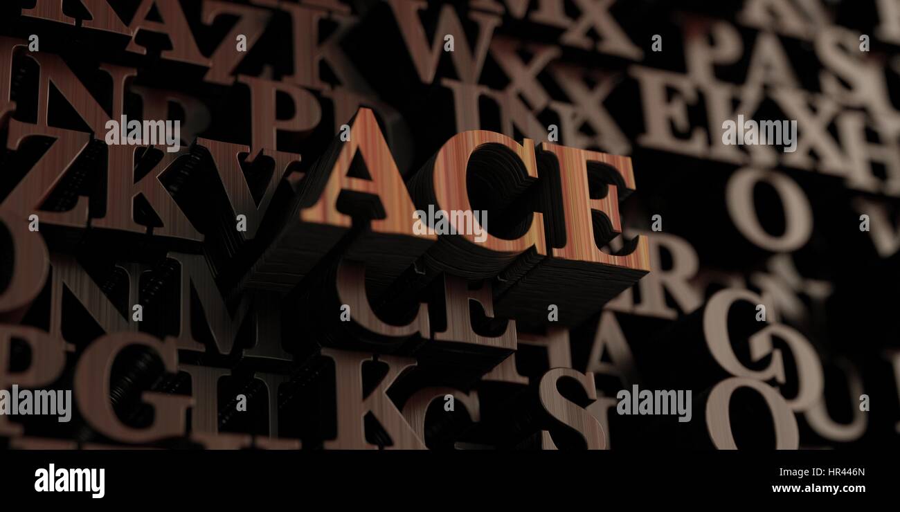 Ace - Wooden 3D rendered letters/message. Can be used for an online ...