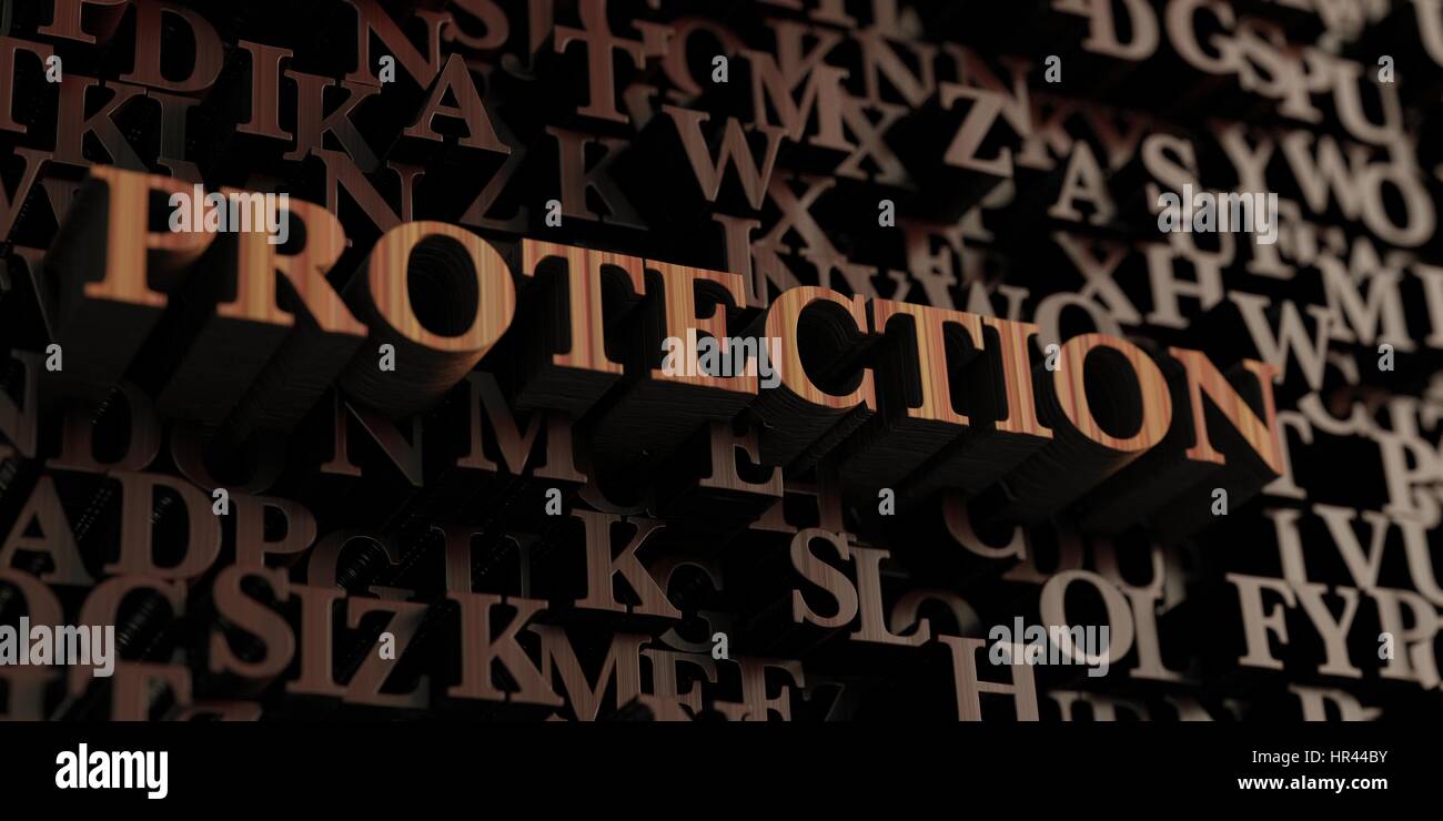 Protection - Wooden 3D rendered letters/message. Can be used for an ...