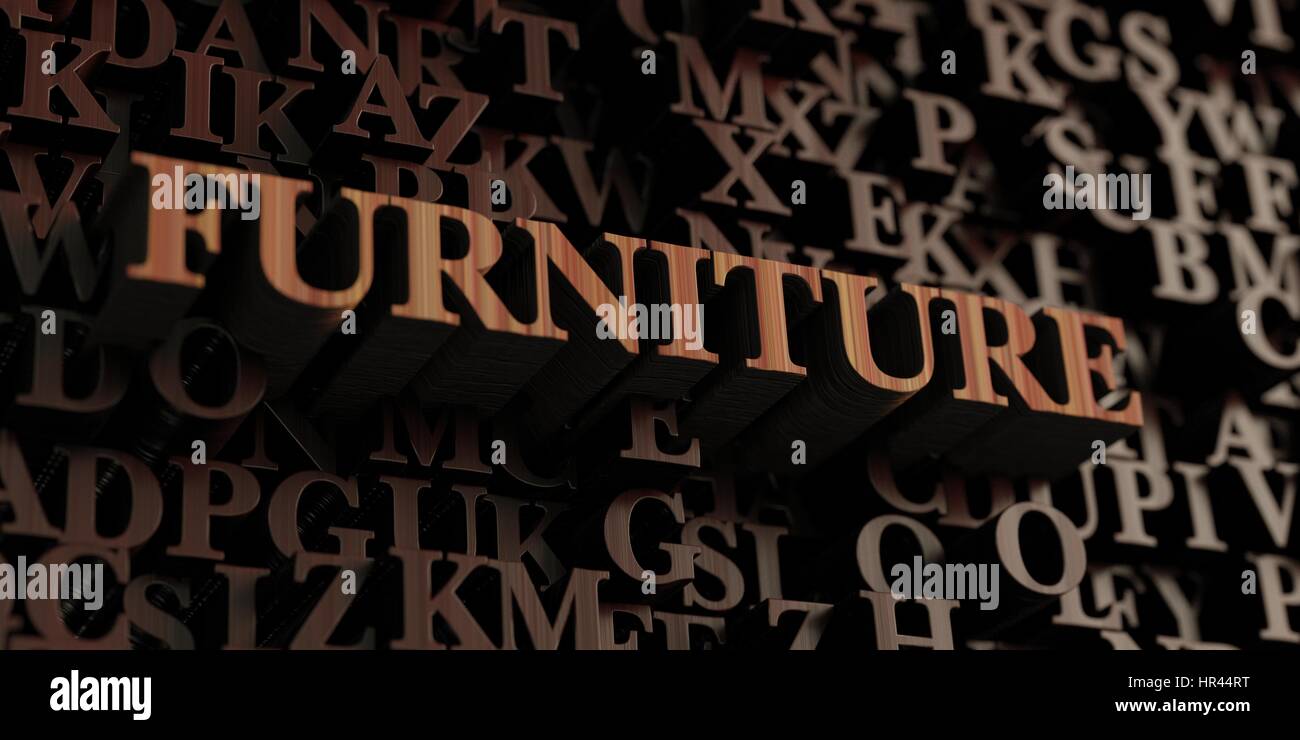 Furniture - Wooden 3D rendered letters/message. Can be used for an ...