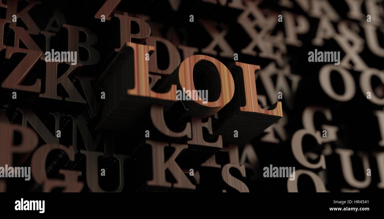 Lol - Wooden 3D rendered letters/message. Can be used for an online ...