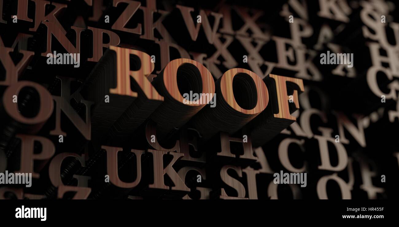 Roof - Wooden 3D rendered letters/message. Can be used for an online ...