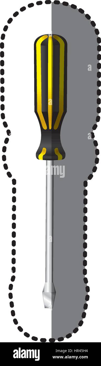 sticker realistic silhouette color with screwdriver Stock Vector Image ...