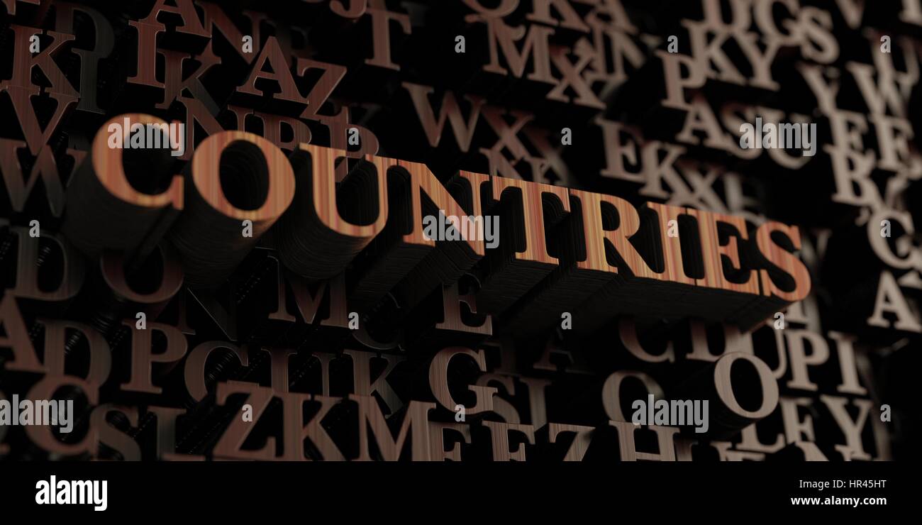 Countries - Wooden 3D rendered letters/message. Can be used for an ...