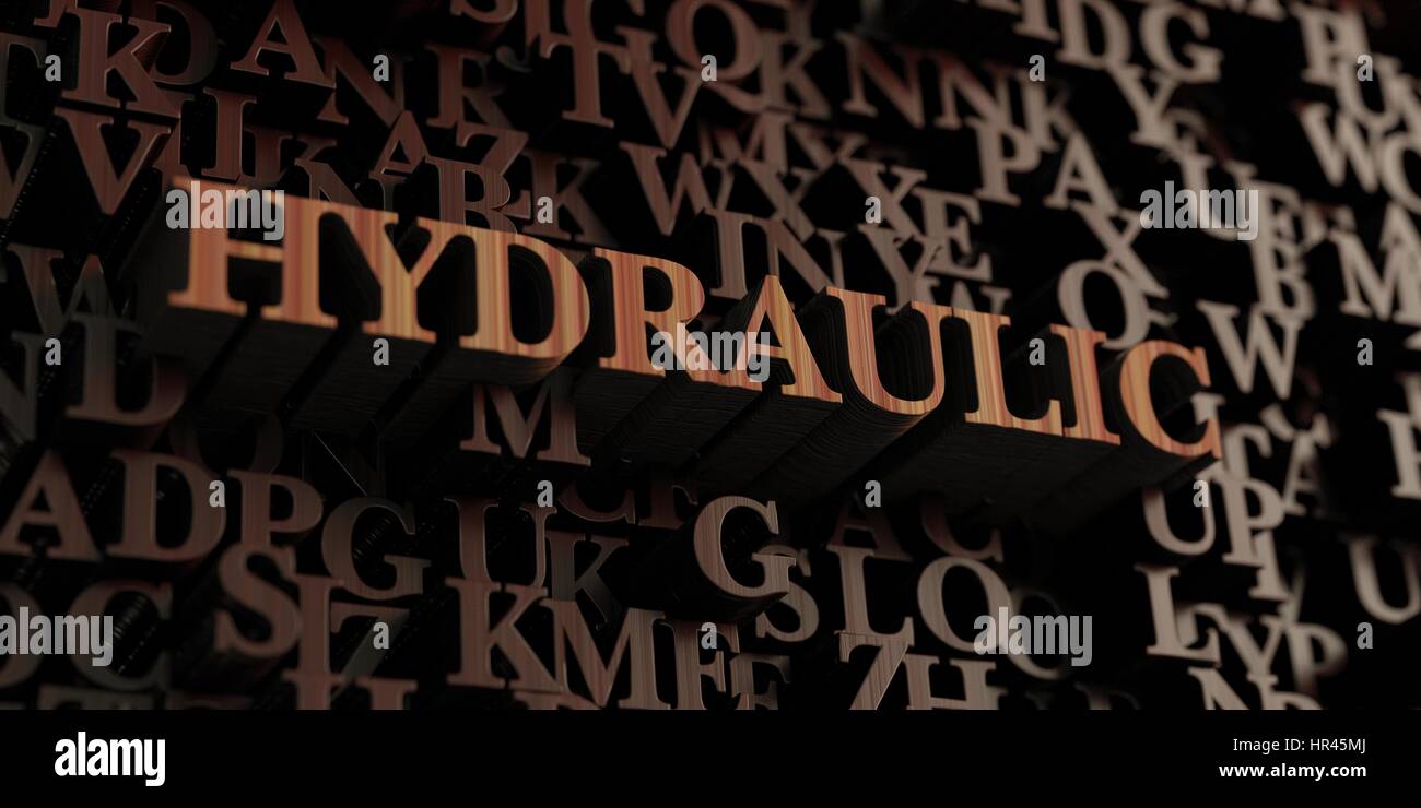 Hydraulic - Wooden 3D rendered letters/message. Can be used for an ...