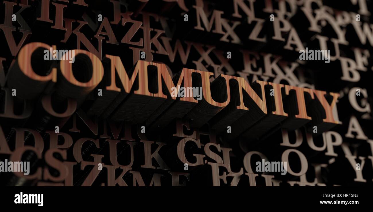 Community - Wooden 3D rendered letters/message. Can be used for an ...