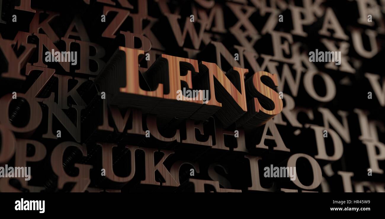 Lens - Wooden 3D rendered letters/message. Can be used for an online ...