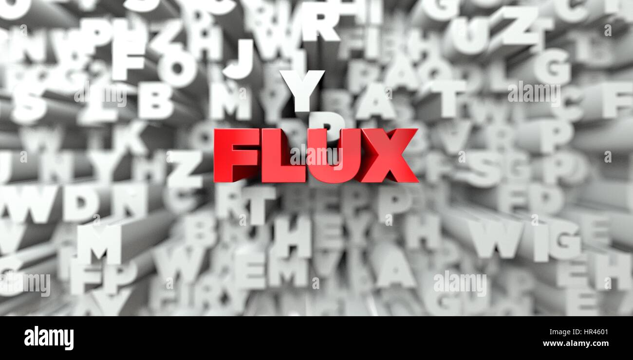 FLUX - Red text on typography background - 3D rendered royalty free ...