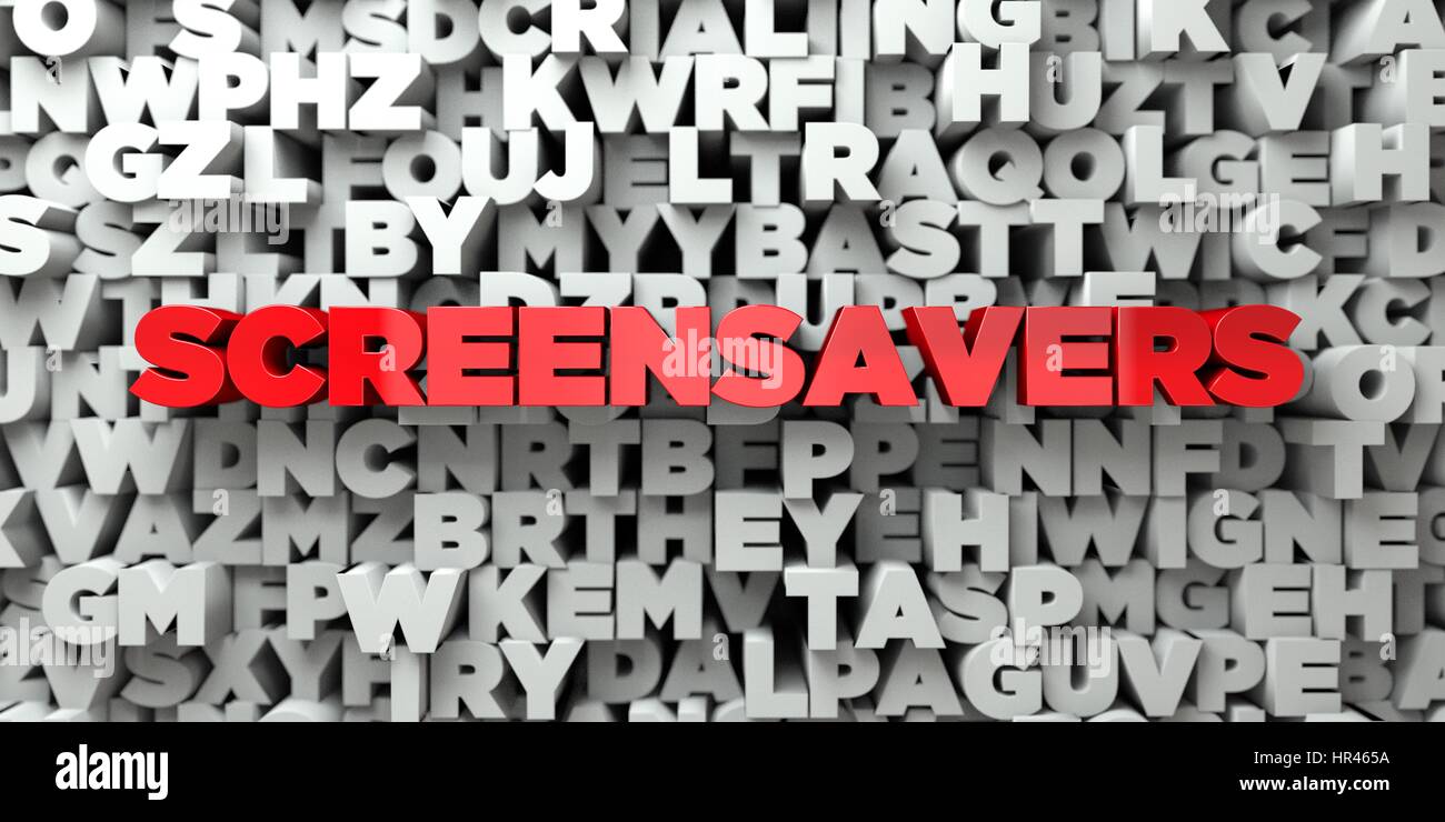 SCREENSAVERS - Red text on typography background - 3D rendered royalty ...