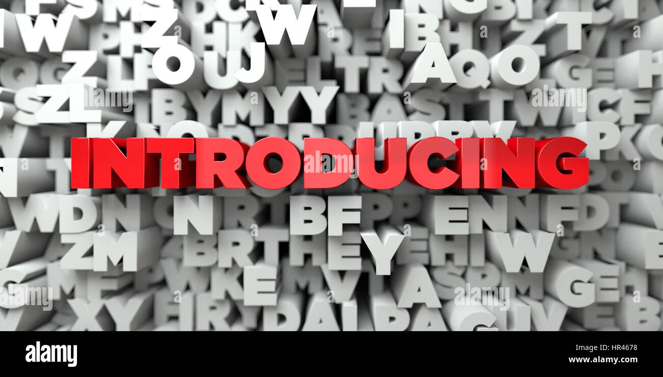 INTRODUCING - Red text on typography background - 3D rendered royalty ...