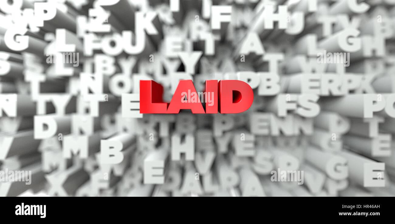 LAID - Red text on typography background - 3D rendered royalty free ...