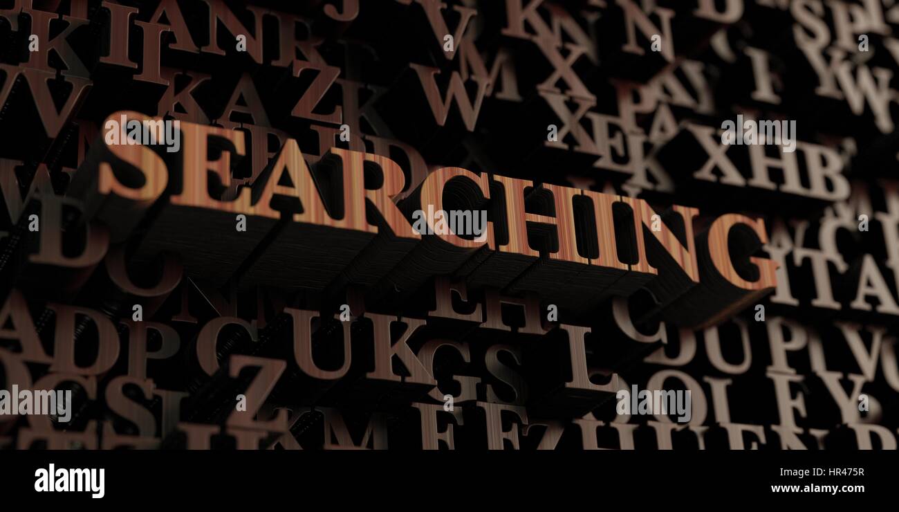 Searching - Wooden 3D rendered letters/message. Can be used for an ...