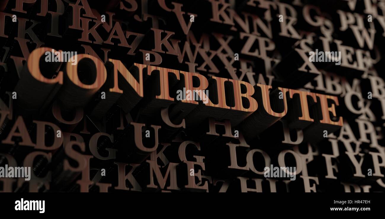 Contribute - Wooden 3D rendered letters/message. Can be used for an ...