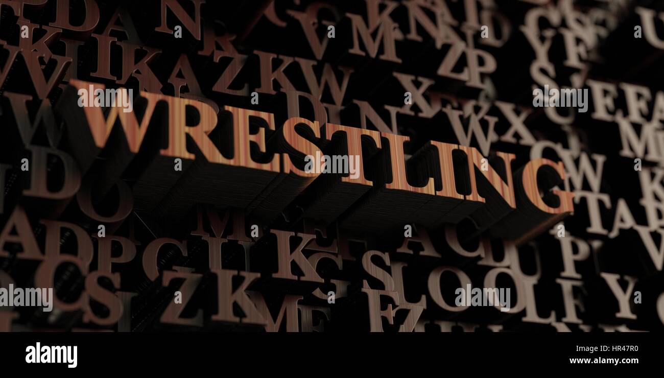 Wrestling - Wooden 3D rendered letters/message. Can be used for an ...
