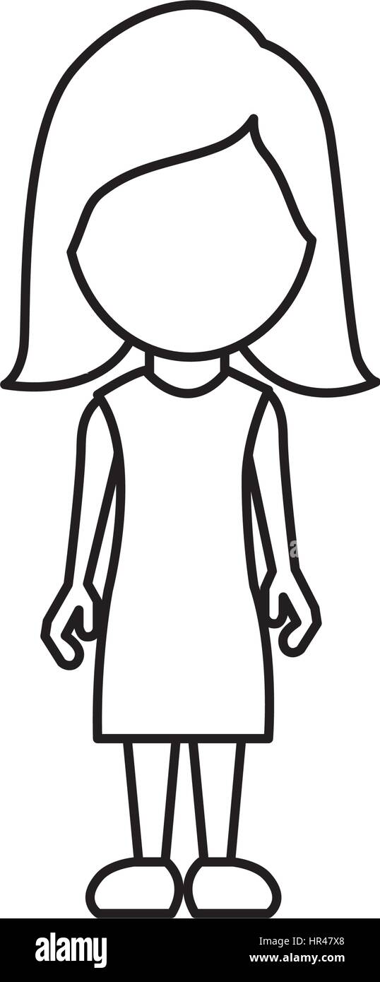 Monochrome young beautiful female Stock Vector Images - Alamy