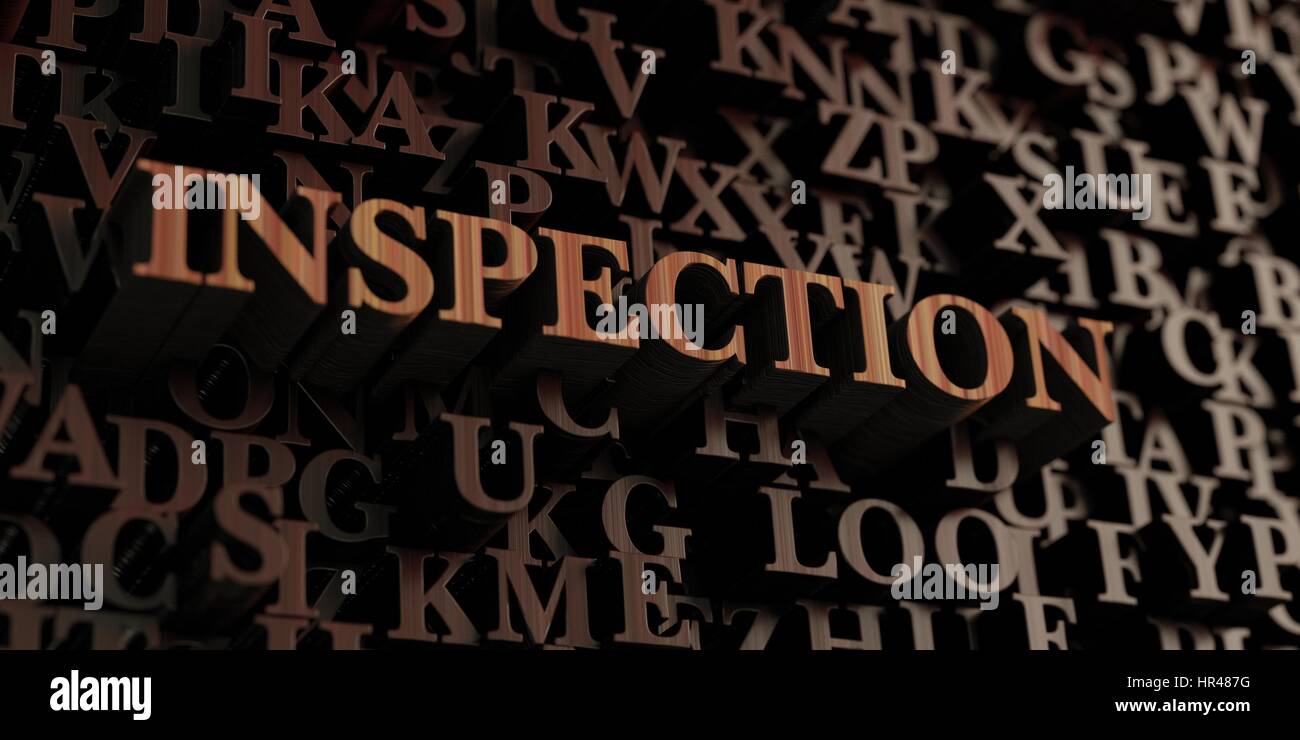 Inspection - Wooden 3D rendered letters/message. Can be used for an ...