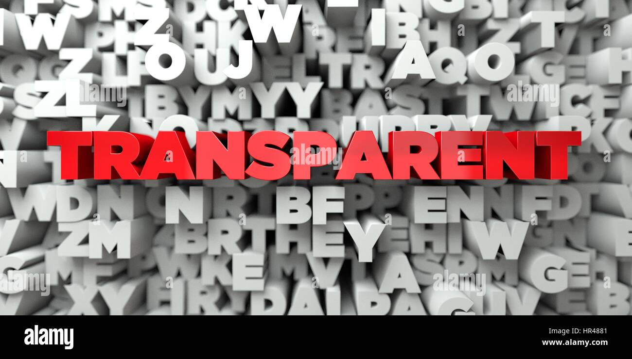 TRANSPARENT - Red text on typography background - 3D rendered royalty ...