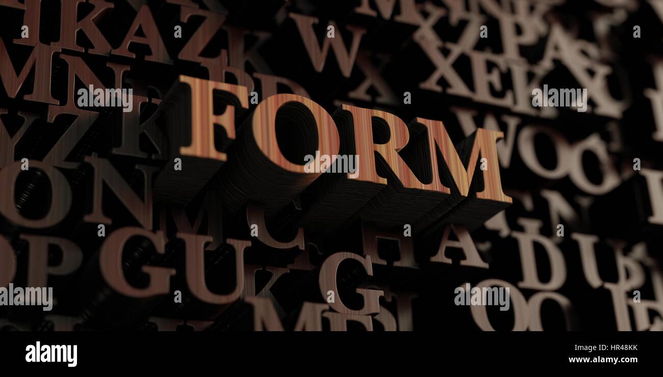 Form - Wooden 3D rendered letters/message. Can be used for an online ...