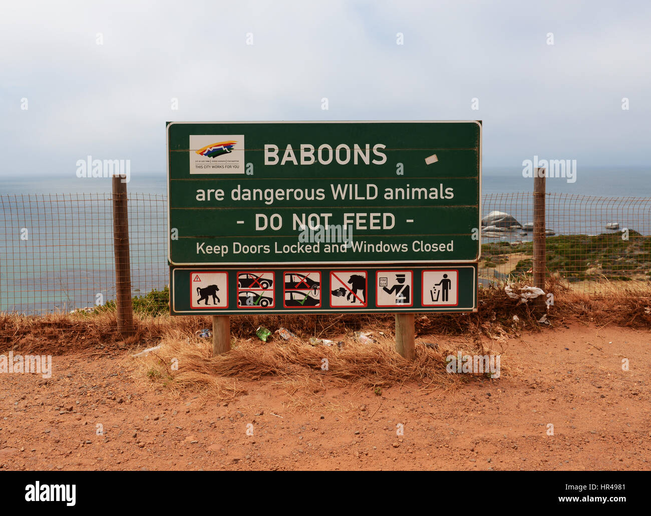Baboons warning sign hi-res stock photography and images - Alamy