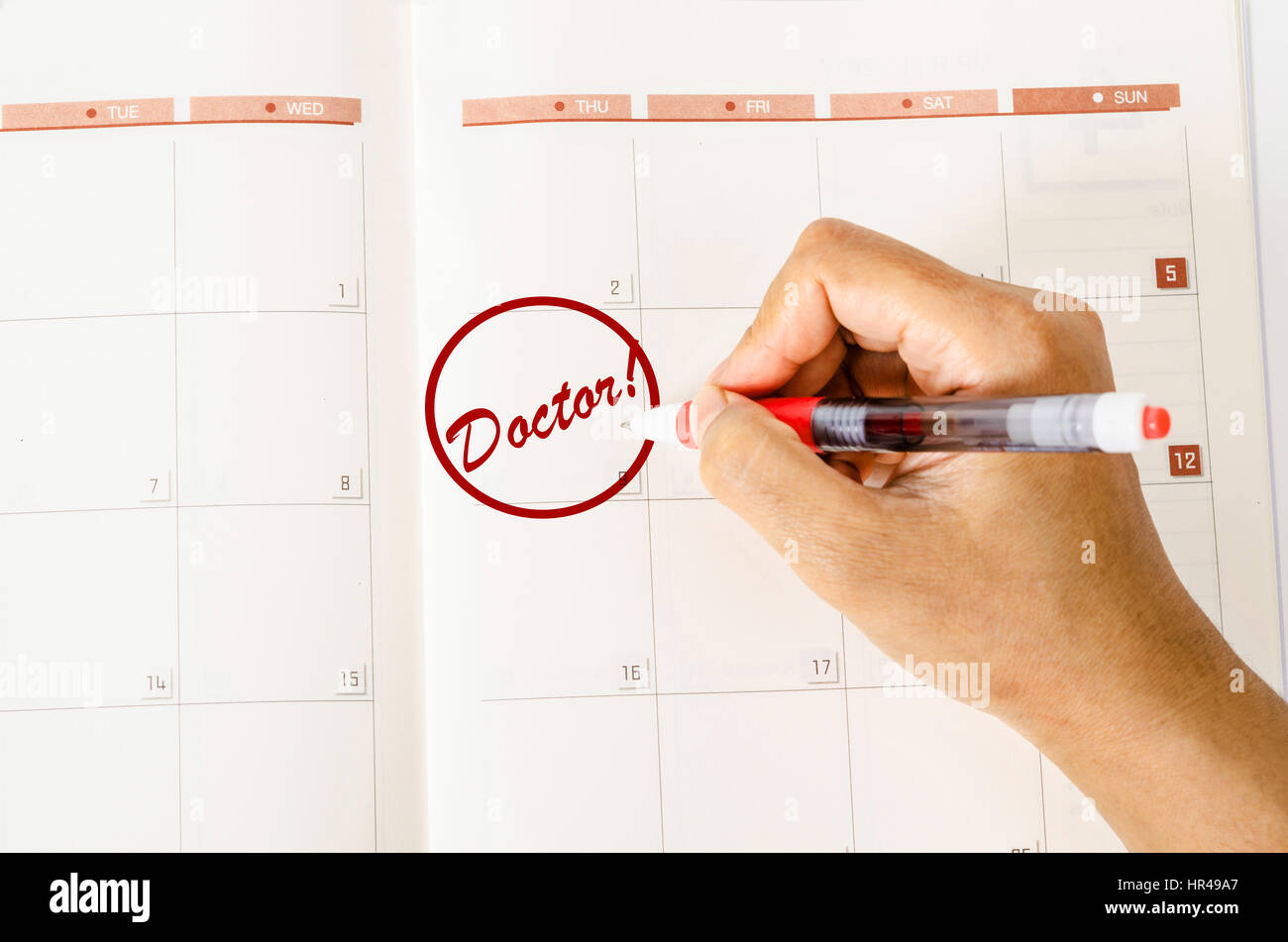 Person Hand Marked Doctor Appointment On Calendar Stock Photo - Alamy