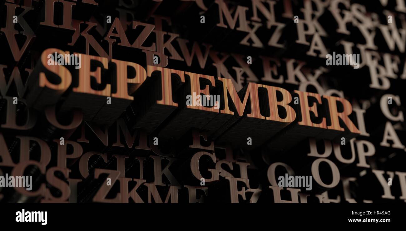 September - Wooden 3D rendered letters/message. Can be used for an ...