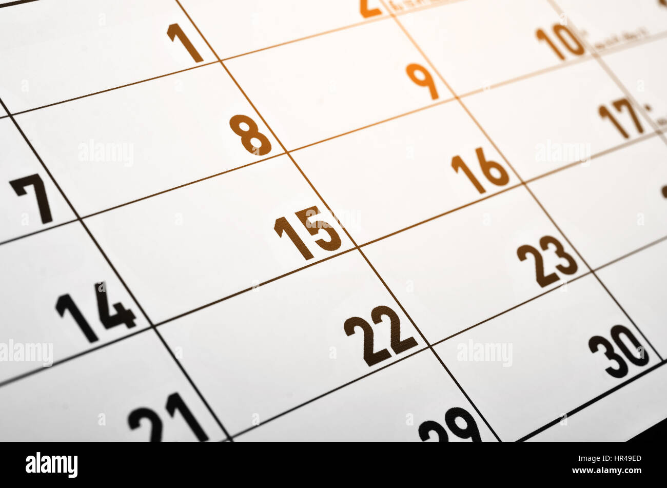 Closeup numbers on calendar page hi-res stock photography and images ...