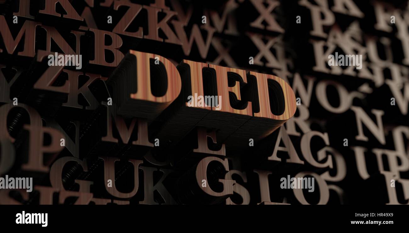 Died - Wooden 3D rendered letters/message. Can be used for an online ...