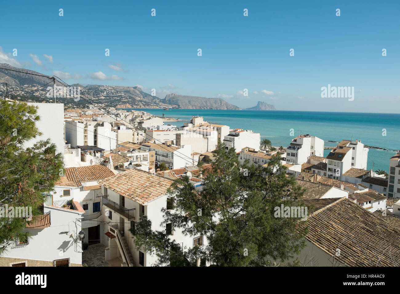 Altea old town, a popular Mediterranean resort on Costa Blanca, Spain ...