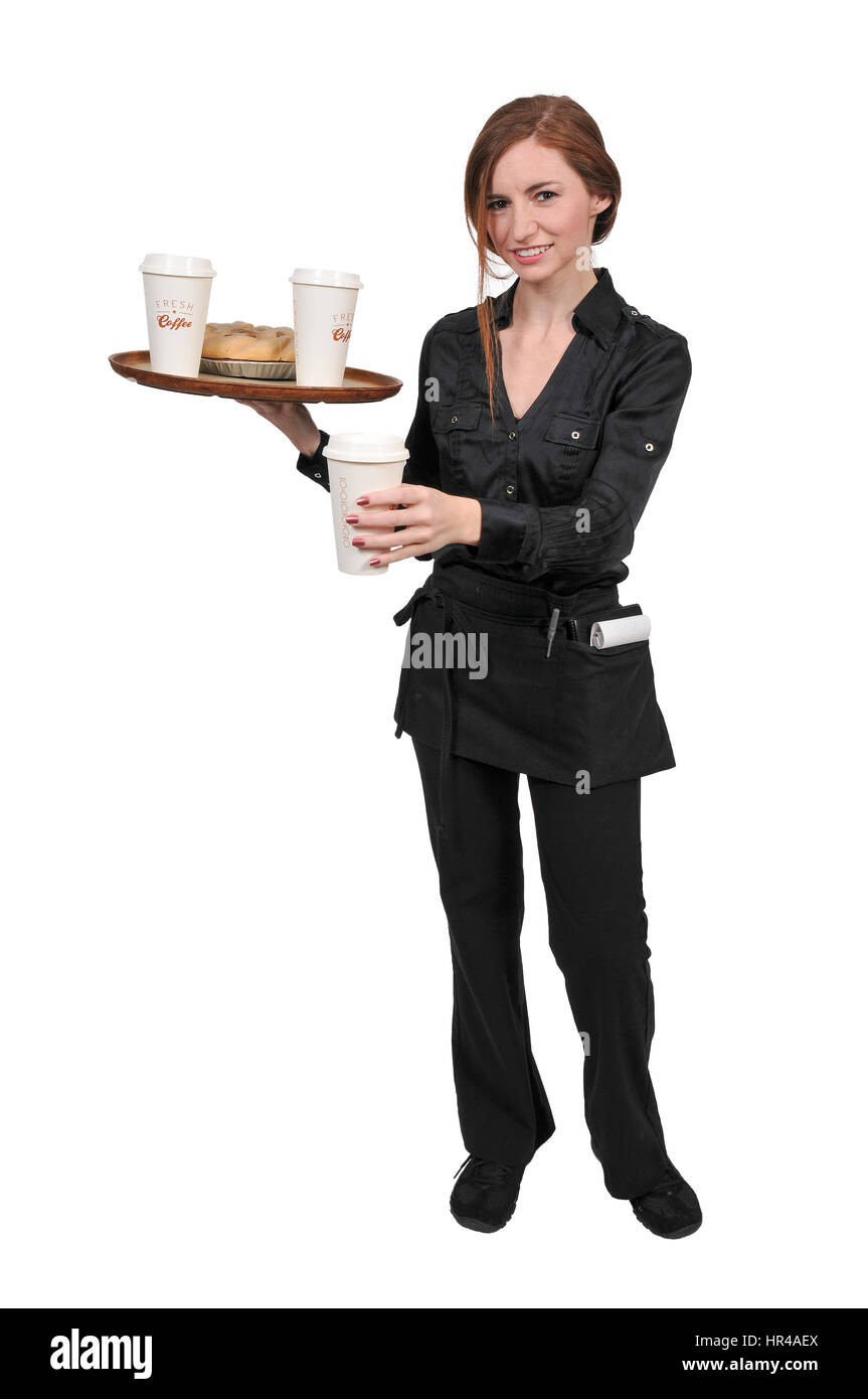 Woman serving pie cafe hi-res stock photography and images - Alamy