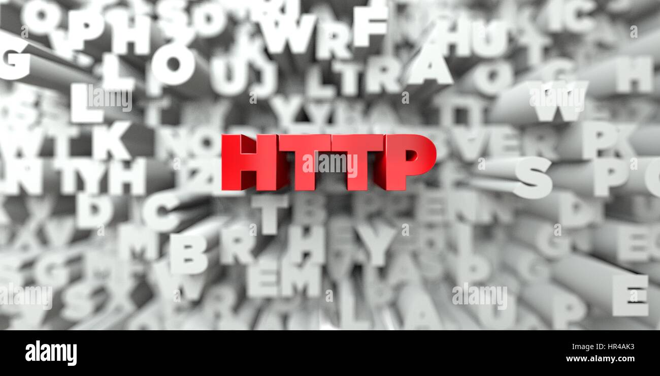 HTTP - Red text on typography background - 3D rendered royalty free ...
