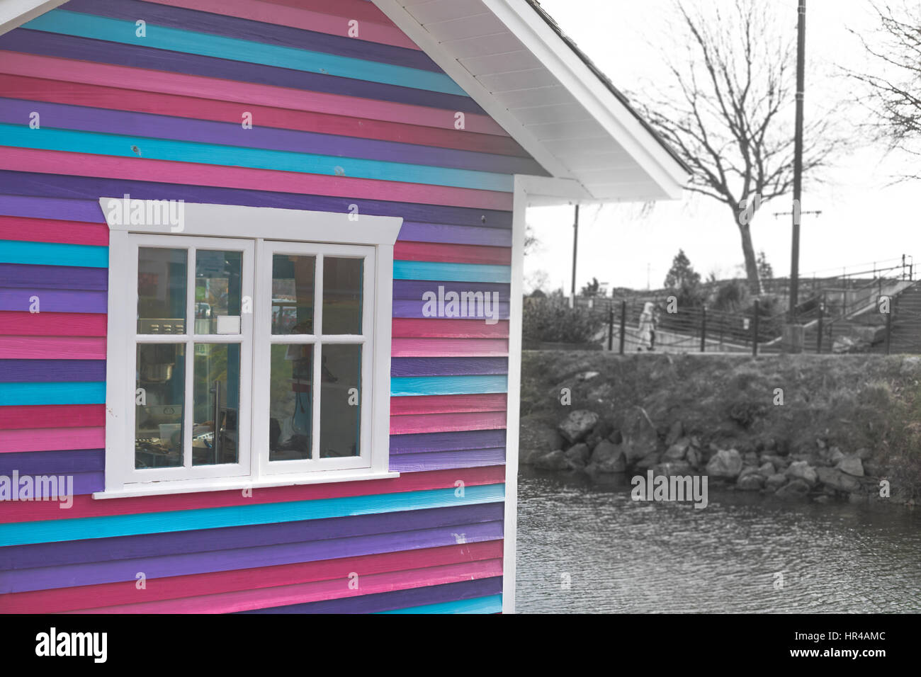 Multi coloured building exterior Stock Photo - Alamy