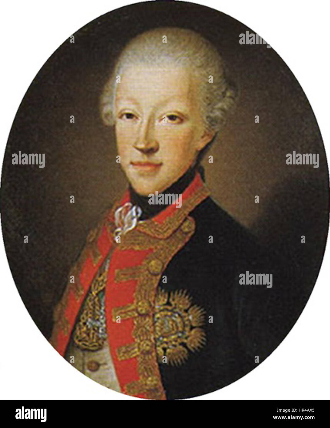 This oval portrait by Panealbo depicts Charles Emmanuel IV of Sardinia ...