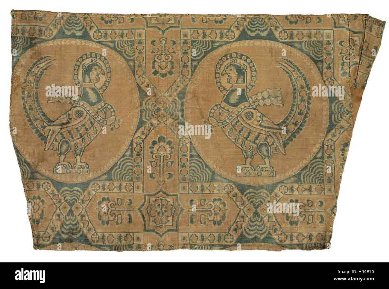 This exquisite silk samite roundel features a pheasant, an elegant bird ...