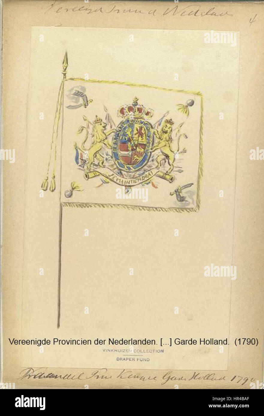 The 'Pays-bas 1790 Drapeaux Gardes Regiment' represents the military ...