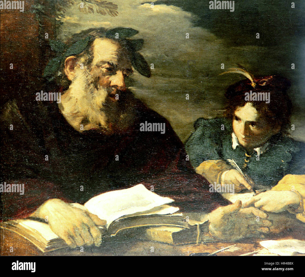 'Omero detta i suoi poemi' by Guido Mola depicts the legendary Greek ...