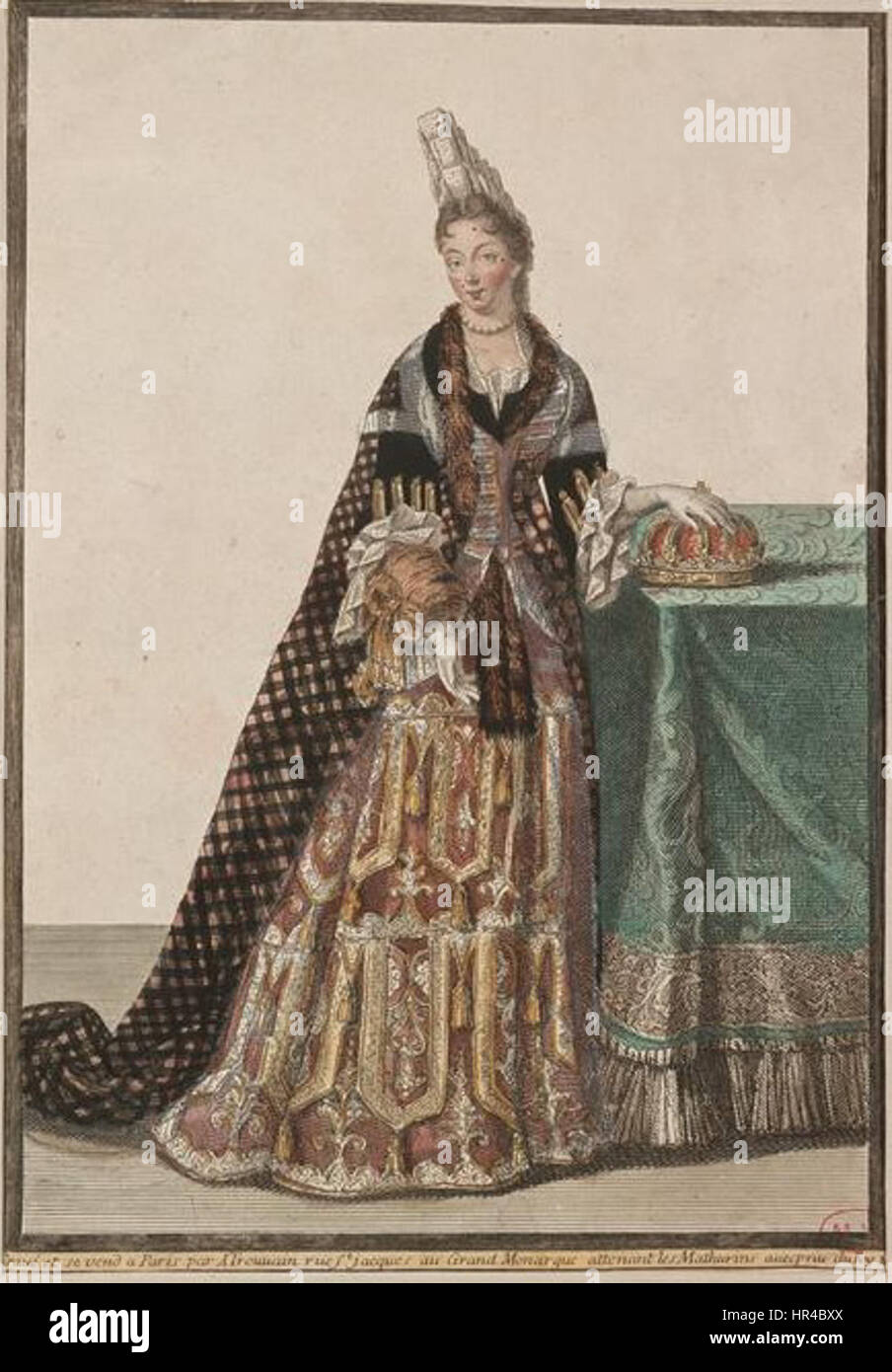 This print of Olympia Mancini captures the portrait of a prominent 17th ...