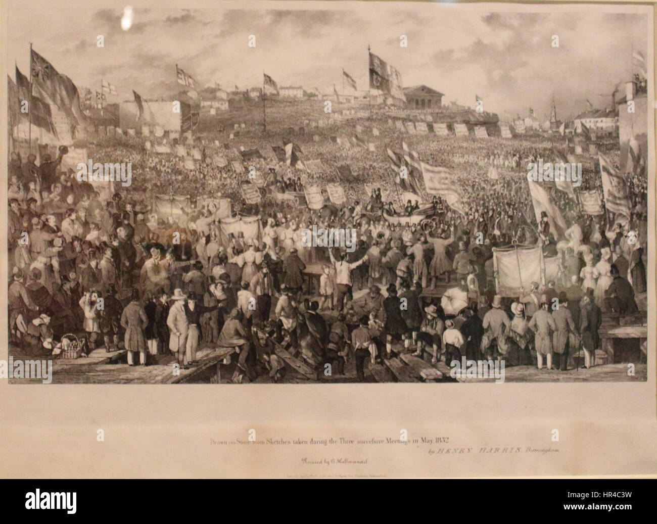 The 'New Hall Hill Demonstration' by Henry Harris captures a historical ...