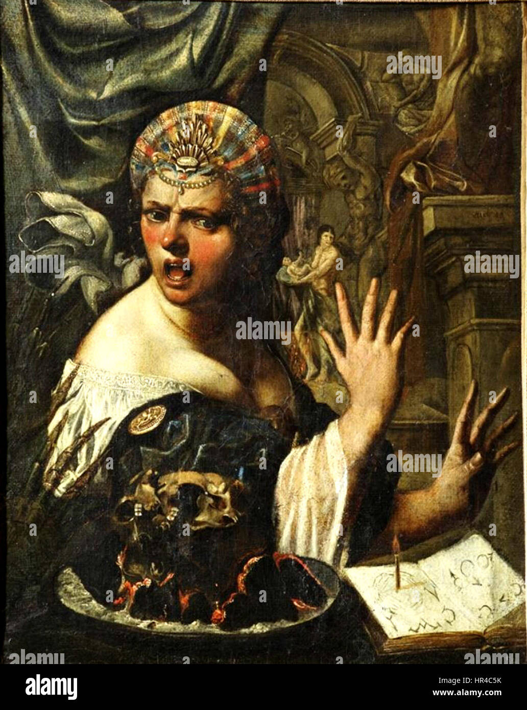 'Negromante' by Caroselli depicts a dramatic scene involving necromancy ...