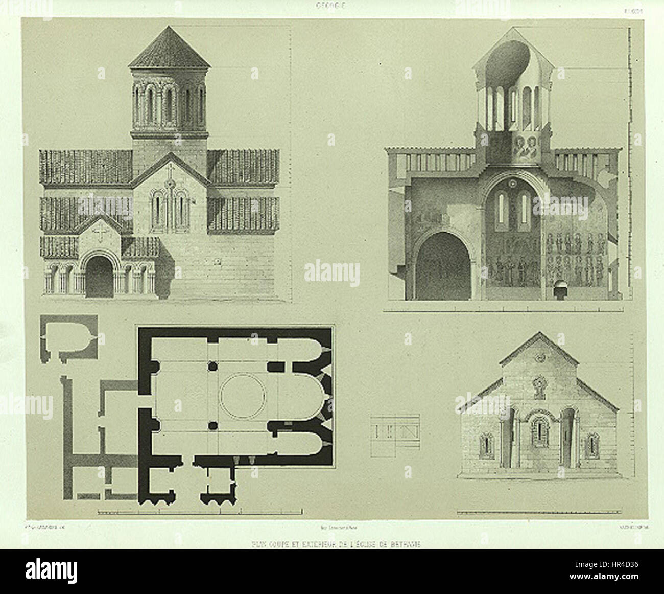 This architectural drawing of the Church of Bethany illustrates both ...
