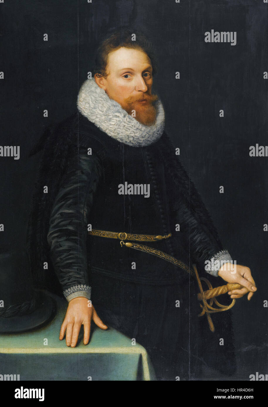 Portrait of a Gentleman Wearing a Black Tunic and White Ruff by Michiel ...