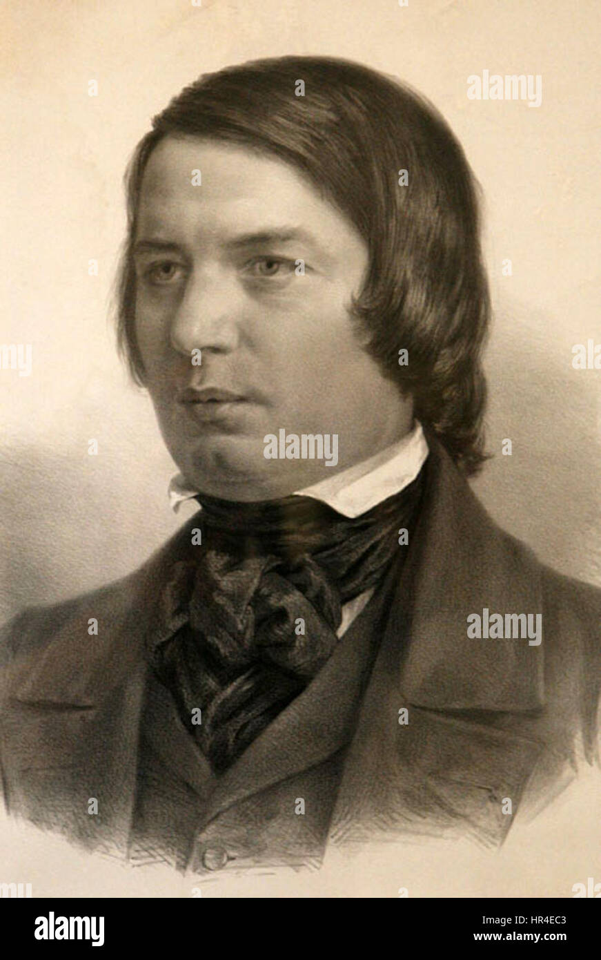 This portrait of Robert Schumann captures the famous German composer ...
