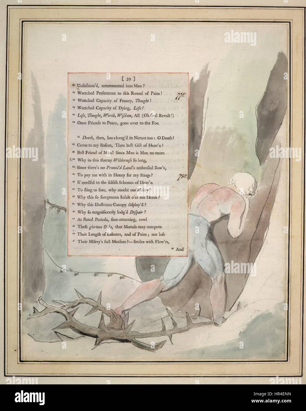 *Night Thoughts* by William Blake is a watercolor that visually ...