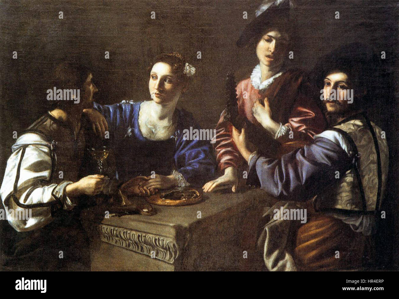 Nicolas Tournier’s 'Drinking Party with a Lute Player' is a genre scene ...