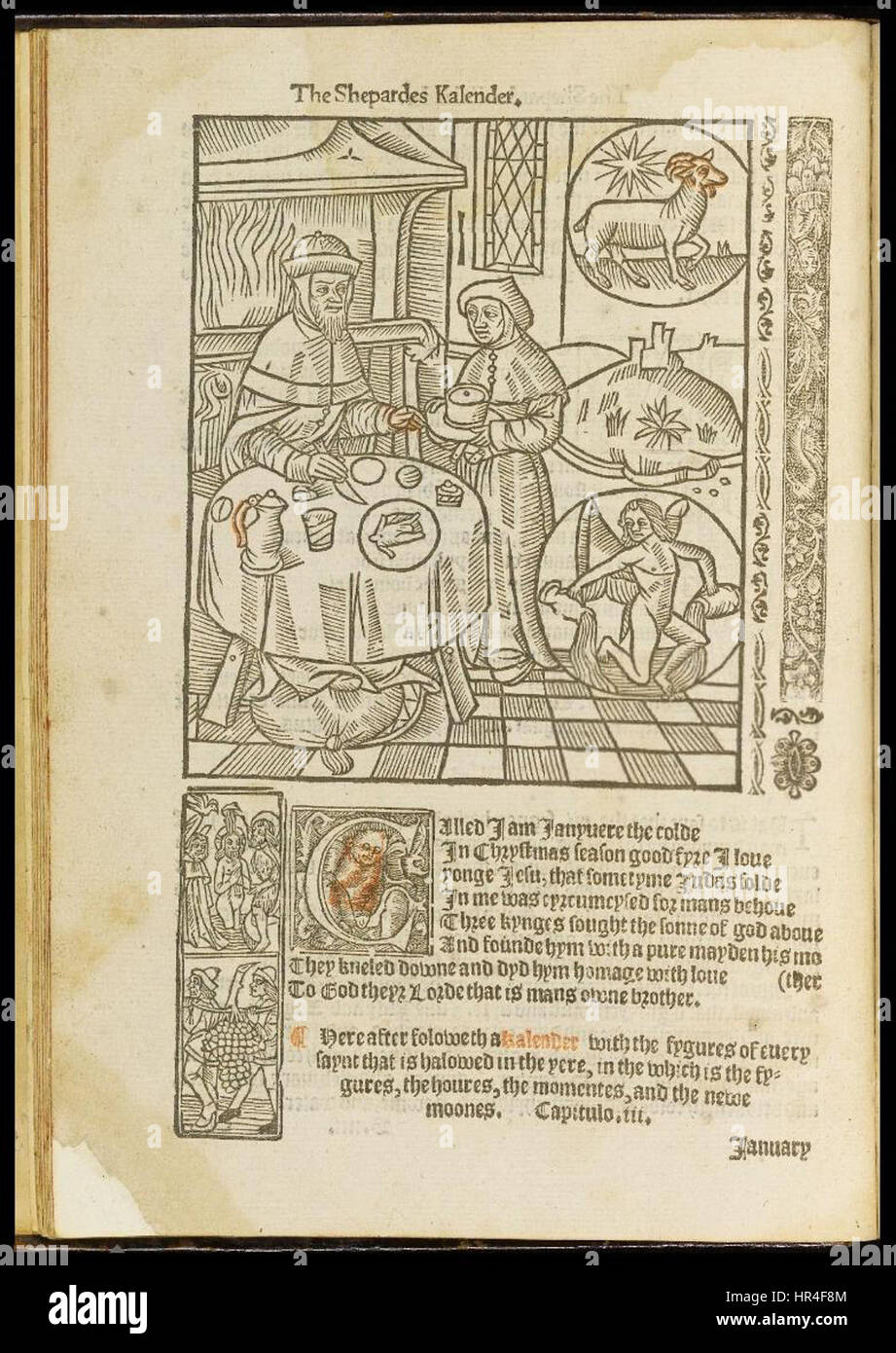 This medieval illustration depicts the activities associated with the ...