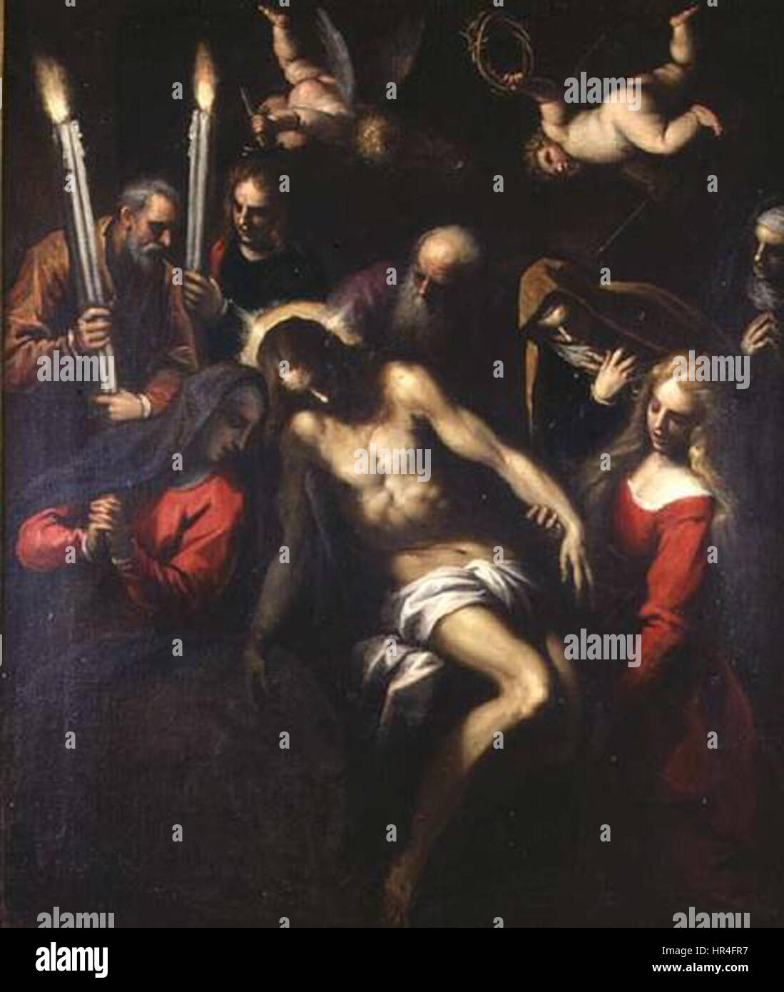 The 'Pietà' by Palma il Giovane is a model for an altarpiece, depicting ...