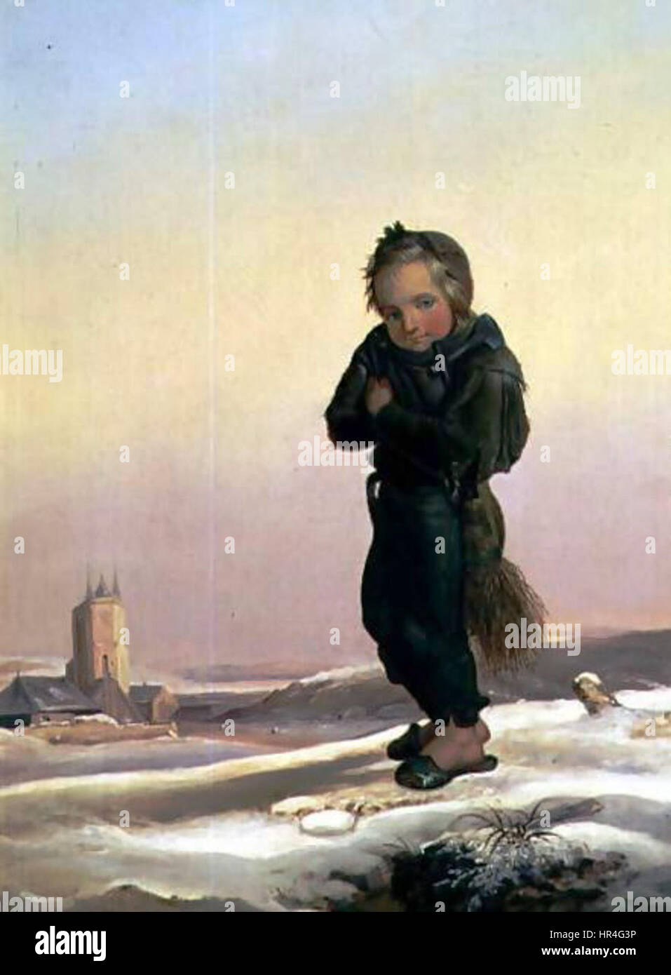 Paul Seignac Child Chimney Sweep in Snow 1876 Stock Photo - Alamy